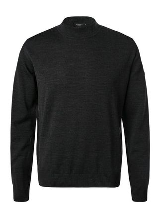 Maerz MAERZ Muenchen Herren Stehkragenpullover grau Schurwolle unifarben