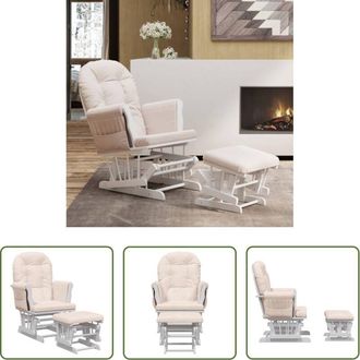 vidaXL vidaXL Hocker - Schaukelsessel mit Hocker Gleitend Hellrosa Stoff