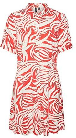 Vero Moda Vmdotty Becca SS Robe WVN G, Bittersweet/AOP:Dotty, S Femme