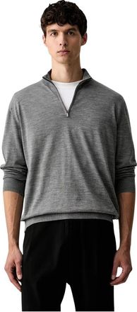 Paul & Shark Pullover mit halbem Rei&szlig;verschluss - - Knitwear - Herren - Grau - L