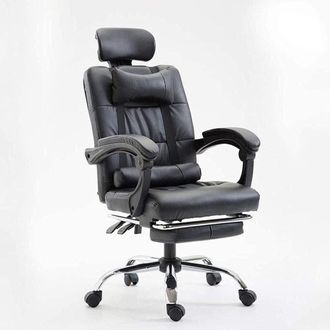 Generic Chefb&uuml;rostuhl Mit Massage-Fu&szlig;st&uuml;tze - Verstellbarer Lederdrehstuhl Mit Ergonomischer Hoher R&uuml;ckenlehne for Zuhause Oder B&uuml;ro