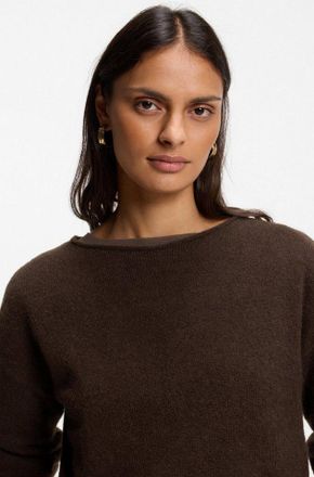 HUGO BOSS Rundhalspullover Follettino Premium Damenmode mit Alpaka und Wolle, Relaxed Fit