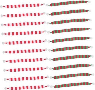 Garneck 20 St&uuml;ck Kleiner Weihnachtsschals aus Stoff 22cm Dekorative Puppenschals f&uuml;r Selbstgemacht Weinflaschen Weihnachtsdeko