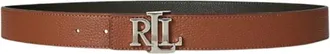 Ralph Lauren unisex, Accessoires, Brun, Taille: XS Ceinture double face en cuir martelé avec logo