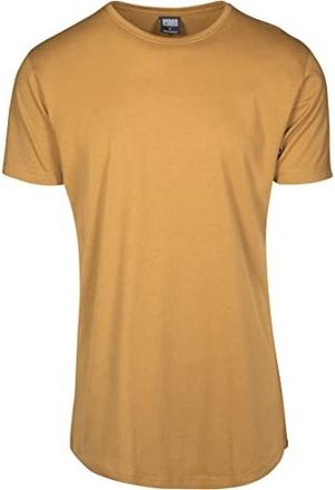 Urban Classics Shaped Long Tee Manches Courtes Ourlet Arrondi Col Rond Basique Streetwear Minimaliste 100% Coton Jersey Homme, Marron (Color nut), Taille 5XL pour