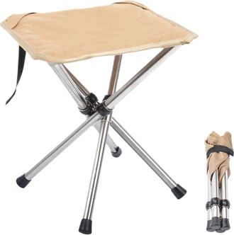 Generico Klappbarer Camping-Hocker, kleiner Camping-Hocker, tragbarer Hocker für den Outdoor-Stuhl | Stützsitz aus Edelstahl für Gartenarbeit im Freien