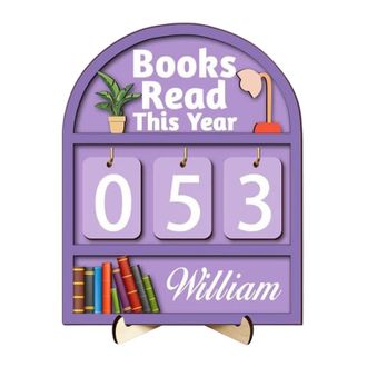 Generic B&uuml;cher Z&auml;hler, Holz Regale Deko,Books Read This Year Counter, Buchz&auml;hler B&uuml;cher Deko, Lese-Tracker-Schild, F&uuml;r Arbeitsplatz Bibliothek Regalecke Wohnz