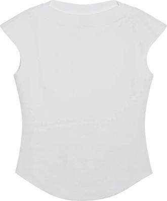 Alaia Femme, Tops, Blanc, Taille: 38 FR Cap Cotton T-shirt