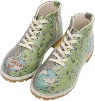 Dogo Femme Cuir Vegan Multicolore Bottines - Life Goes On Motif
