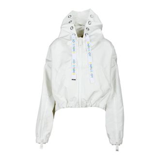 Khrisjoy Crop Jacke mit Rei&szlig;verschluss und Taschen - - Jackets - Damen - Wei&szlig; - S
