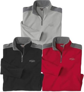 Atlasformen Lot de 3 Pulls Micropolaires Sport - 4XL