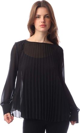 HUGO BOSS Ipuna Bluse f&uuml;r Damen, Chiffon (Schwarz)