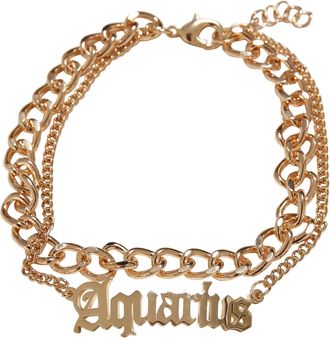 Urban Classics Unisex Fu&szlig;kettchen Zodiac Golden Anklet, Farbe aquarius, Gr&ouml;&szlig;e S/M