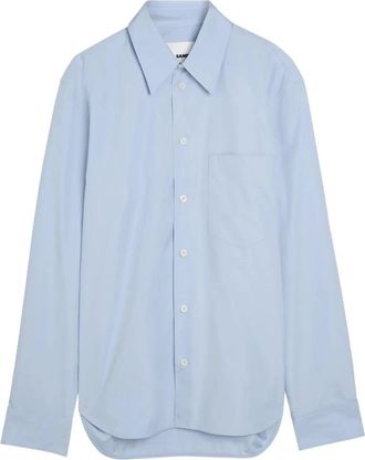 Jil Sander Homme, Chemises, Bleu, Taille: L Pocket Long-Sleeve Shirt