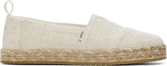 Toms Mädchen Alpargata Rope Flacher Slipper, Natural Undyed Metallic Linen Stripe, 32.5 EU