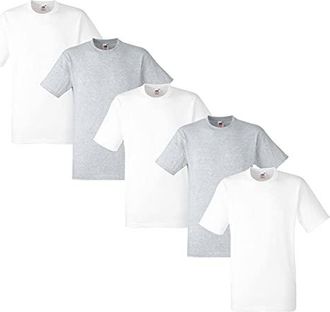 Fruit Of The Loom Lot de 5 t-shirts pour homme., Blanc/gris, XL