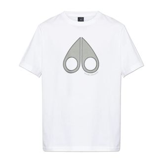 Moose Knuckles Homme, Tops, Blanc, Taille: M T-shirt &agrave; Logo Graphique