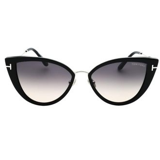 Tom Ford Anjelica-02 Gl&auml;nzend Schwarze Sonnenbrille
