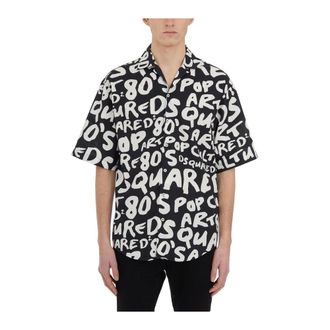 Dsquared2 Homme, Chemises, Noir, Taille: M Chemise de bowling à imprimé intégral