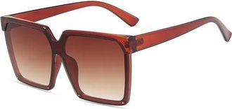 Generic Lunettes De Soleil Carr&eacute;es &Agrave; Grande Monture For Hommes, For Les D&eacute;placements Quotidiens, Vacances Et La Conduite For Femmes(Brown)