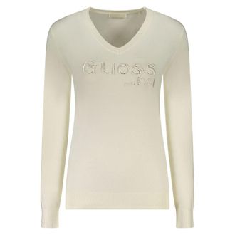 Guess Bianco Viskose Damen Langarm-T-Shirt