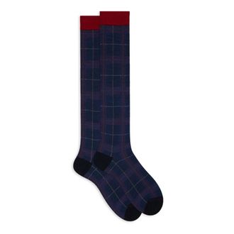 Gallo Gallo, Homme, Sous-vêtements, Multicolore, Taille: L Chaussettes longues bleues pour hommes avec motif tartan