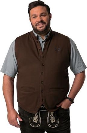 Men Plus Hommes Gilet Men+ sinspirant des tenues traditionnelles bavaroises, col légèrement montant - jusquau 8 XL noir marron 3XL 831875127-3XL