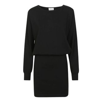 P.A.R.O.S.H. Schwarzes Strickkleid mit Rippdetails - - Dresses - Damen - Schwarzk - S