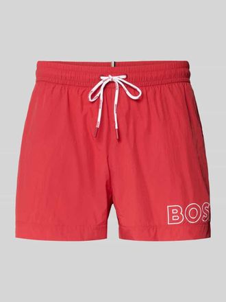 HUGO BOSS Regular Fit Badeshorts mit Label Print Modell MOONEYE