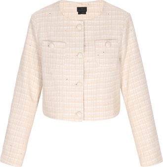 Dreimaster Dreimaster Blazer Frauen hellbeige Glitzer