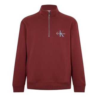 Calvin Klein Sweatshirt f&uuml;r Herren, mit kurzem Rei&szlig;verschluss (Mokka)