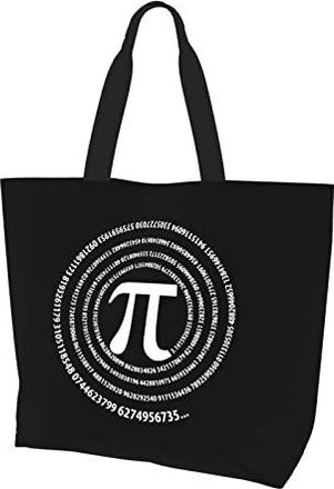 AOOEDM Pi Day 3.14 Spiral Pi Math Ladies Canvas Tote Sac &agrave; provisions r&eacute;utilisable