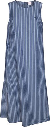 Sun 68 Femme, Robes, Bleu, Taille: 38 FR Abito Righe Lino