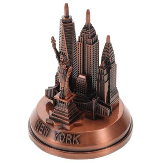 DOITOOL Retro New York Geb&auml;udemodell Metall Miniaturstatue Dekoration Tisch Und Regalfigur Heimdekoration Souvenir