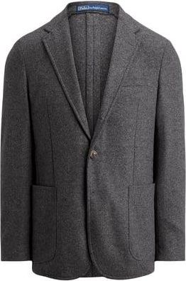 Polo Ralph Lauren Blazer droit en laine et coton m&eacute;lang&eacute;s