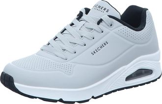 Skechers Herren UNO Stand on Air Sneaker, Hellgrauer Durabuck schwarzer Besatz, 39.5 EU