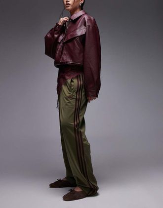 adidas Originals Firebird - Pantalon de surv&ecirc;tement - Olive et bordeaux-Vert