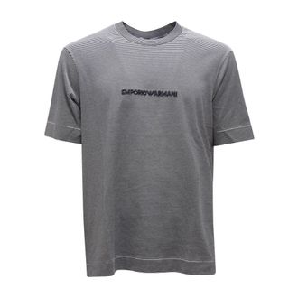 Armani Seaside Stickerei T-Shirt - - Tops - Herren - Blau - M