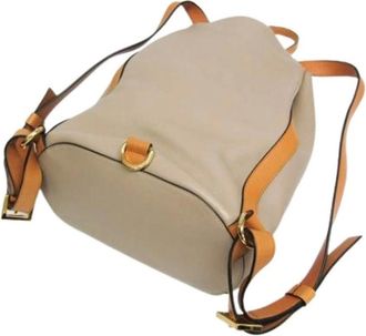 Loewe unisex, Pre-owned, Beige, Taille: ONE Size Sac &agrave; dos en cuir Pre-owned