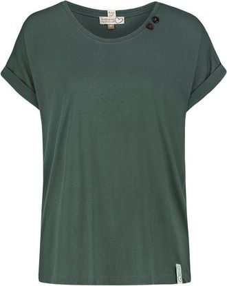 Sublevel T-Shirt 2er-Pack Unifarben Schulterkn&ouml;pfe f&uuml;r Damen (2-tlg) Lockere Passform, Runder Ausschnitt, Dezentes Saumlabel