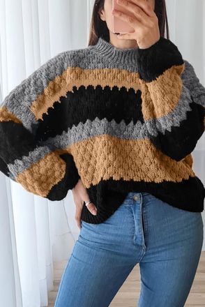Azura Exchange Gestreifter Pullover Strickpullover