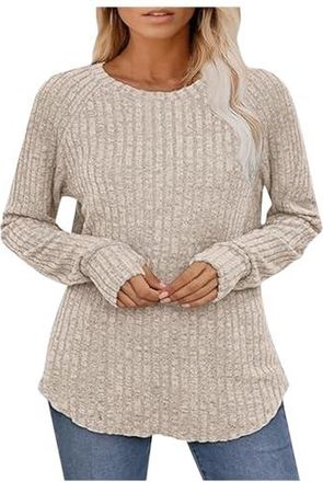 Generic sous Pull Femme Haut Thermique Femme sous Pull Thermique Femme Doux Glamour Haut Thermique Col Rond &Eacute;pais Multicolore Tricot Chaud Manches Longues Aut