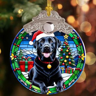 Generic Schwarzer Labrador Weihnachtsbaum Deko Mit Schnur Weihnachten Ornamente Glas Weihnachtsbaumschmuck