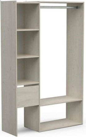 Dmora Dmora - Großer Kleiderschrank Tsuruhime, Schlafzimmermöbel, Schrank, Garderobe, 119x40 h183 cm, Eiche