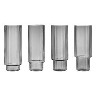 Ferm Living Verres long Ripple - Set de 4 Ferm Living