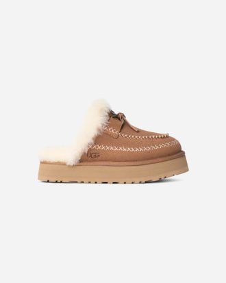 UGG Disquette Alpine Hausschuh f&uuml;r Damen in Brown, Gr&ouml;&szlig;e Wildleder