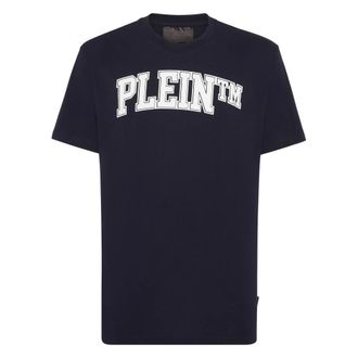 Philipp Plein Rundhals-T-Shirt College - - Tops - Herren - Blau - 5XL