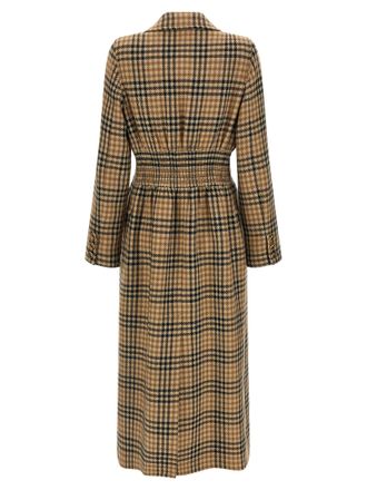 Valentino Garavani Houndstooth Wool Coat - Beige