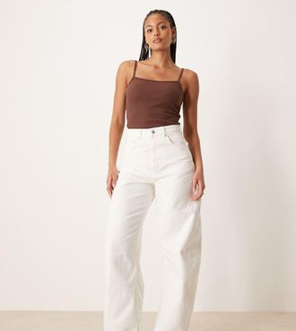 Asos Tall ASOS DESIGN Tall - Jean large &agrave; taille haute - &Eacute;cru-Blanc
