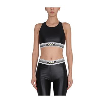 Msgm Activewear Logo Band Top - - Tops - Damen - Schwarzk - L